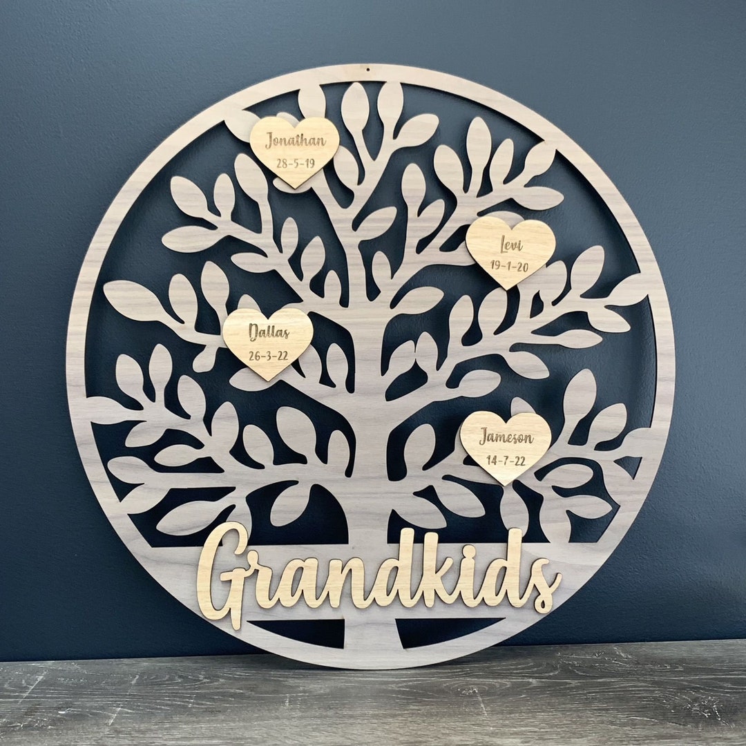 Custom Grandchild Tree Sign. Grandkids Tree of Life. Mothers Day Gift ...
