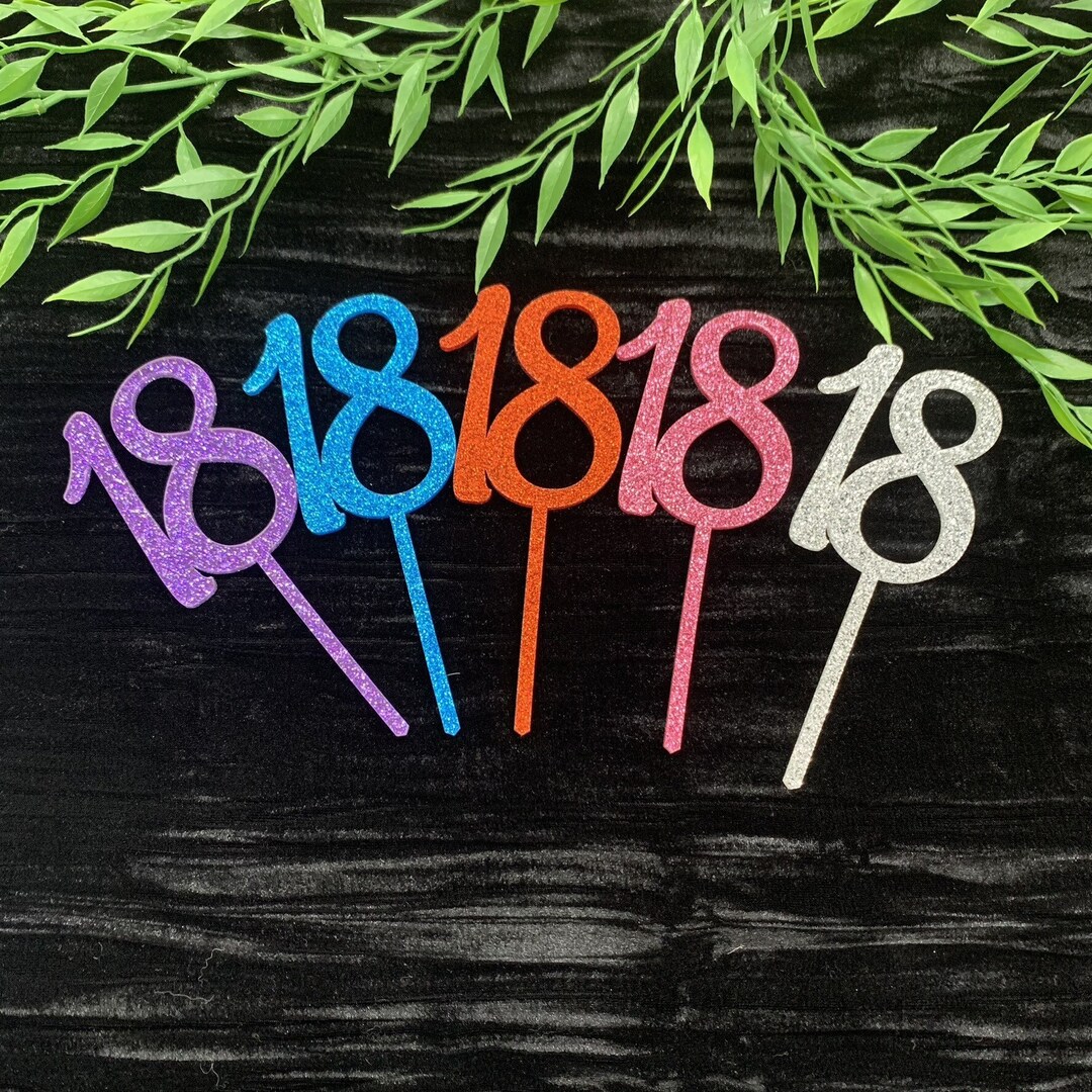 18 Cake Topper, Eighteen, 18th, 18th Birthday Cake Topper, Number 18 ...