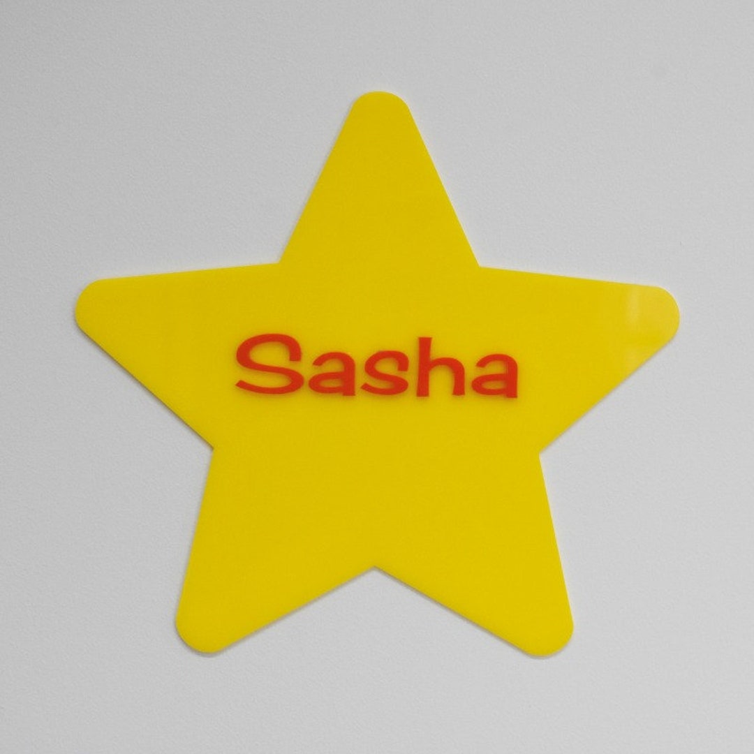 Personalised Kids Door Sign, Star Door Sign, Coloured Acrylic or Timber ...