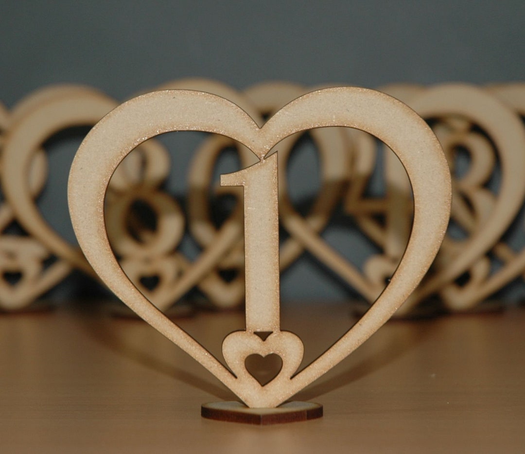 Wooden Heart Table Numbers : Timber Wedding & Event Decor - Etsy