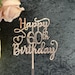 Happy 60th Birthday Cake Topper Sixty Happy 60th Birthday 60, 60th Cake ...