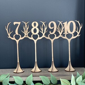Antler Timber Table Numbers, Wedding Table Decor, Rustic Wedding Decor ...