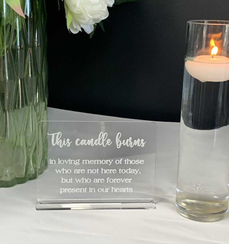 Wedding Memorial Sign, This Candle Burns, in Loving Memory, Acrylic ...