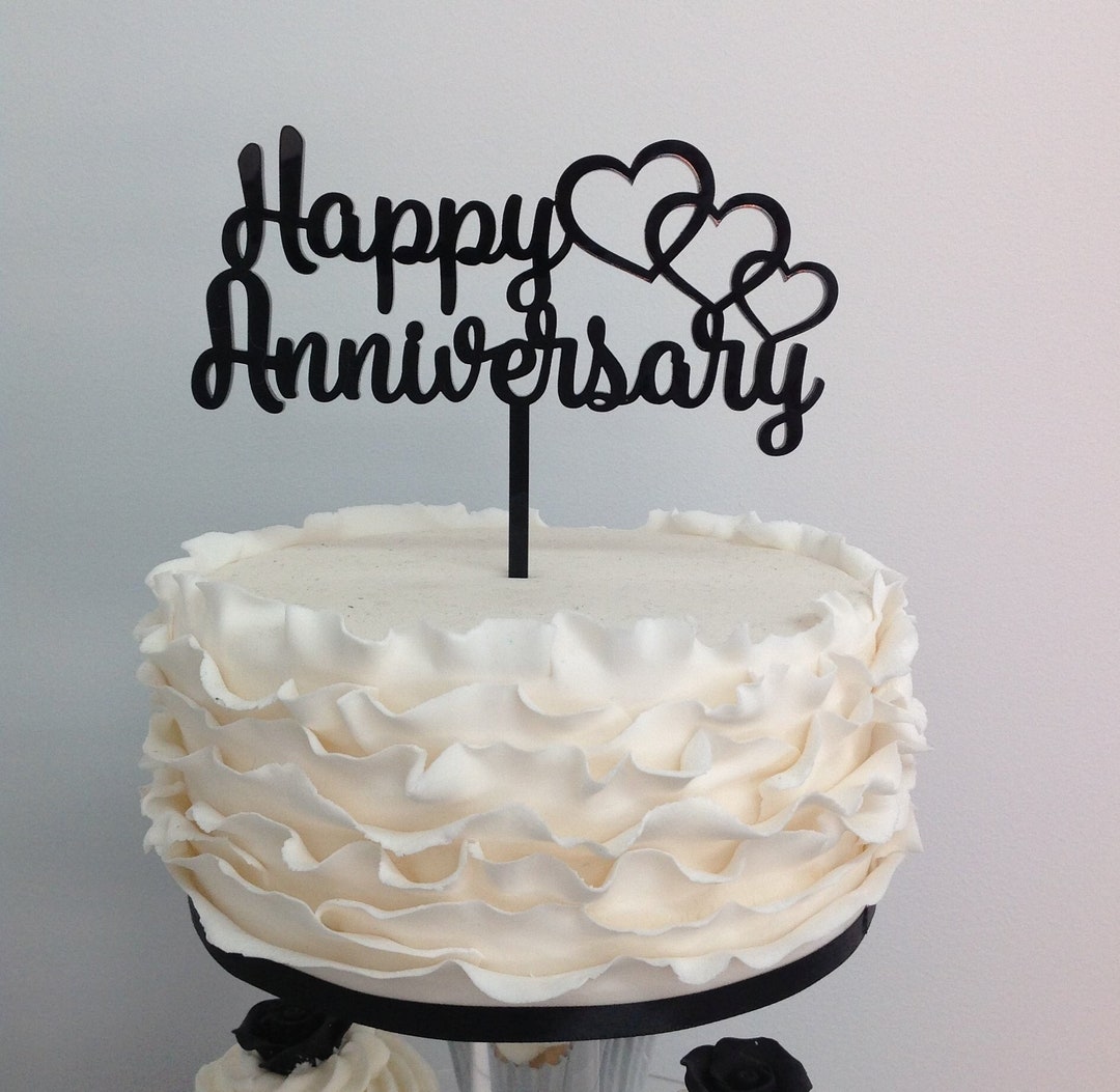 Happy Anniversary Cake Topper, Milestone Anniversary Cake Decoration ...
