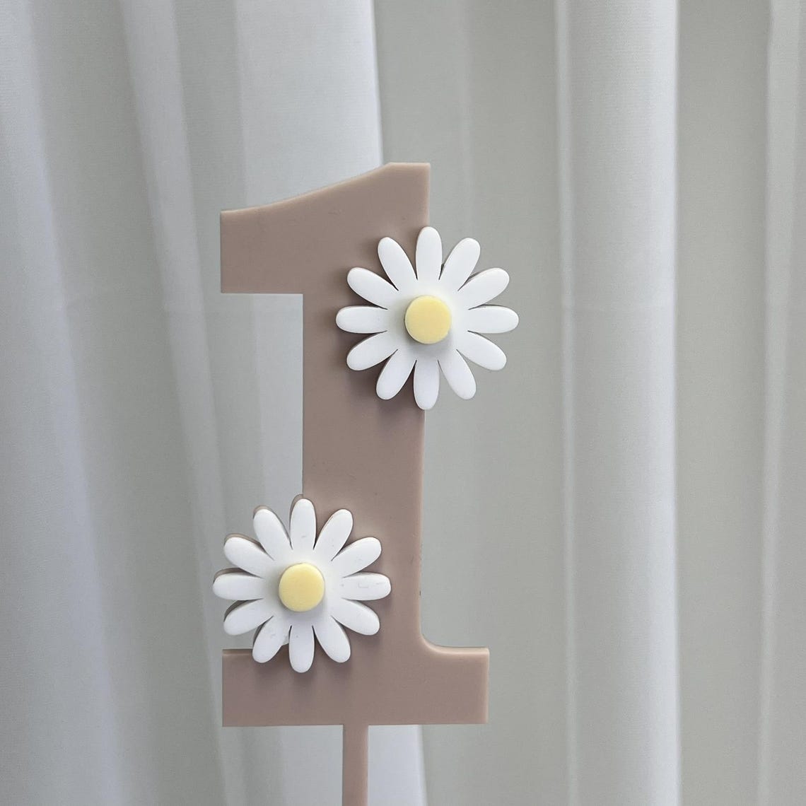 Number 1 Cake Topper With Daisies First Birthday Acrylic Cake Topper ...