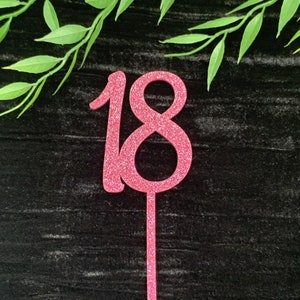 18 Cake Topper, Eighteen, 18th, 18th Birthday Cake Topper, Number 18 ...