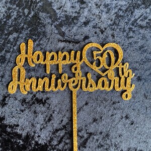 Happy Anniversary Cake Topper, Milestone Anniversary Cake Decoration ...