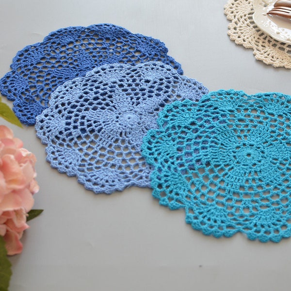 Blue Doilies - Etsy