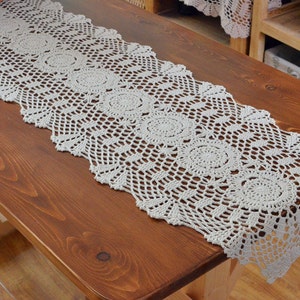 Country Living Style Table Runner Oval Hand Crochet Table - Etsy