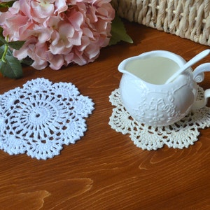 12 Pcs Delicate Round Doilies, Hand Crocheted Floral Doilies for DIY ...