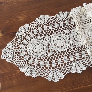 Country Living Style Table Runner Oval Hand Crochet Table - Etsy