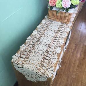 Country Living Style Table Runner Oval Hand Crochet Table - Etsy