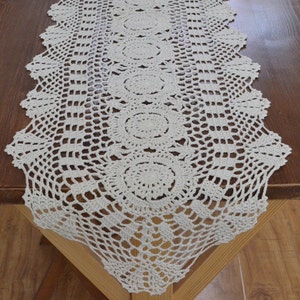Country Living Style Table Runner Oval Hand Crochet Table - Etsy