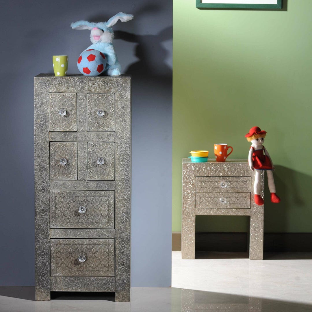 Daria German Silver Chest of Drawers - Floral Lattice - Etsy