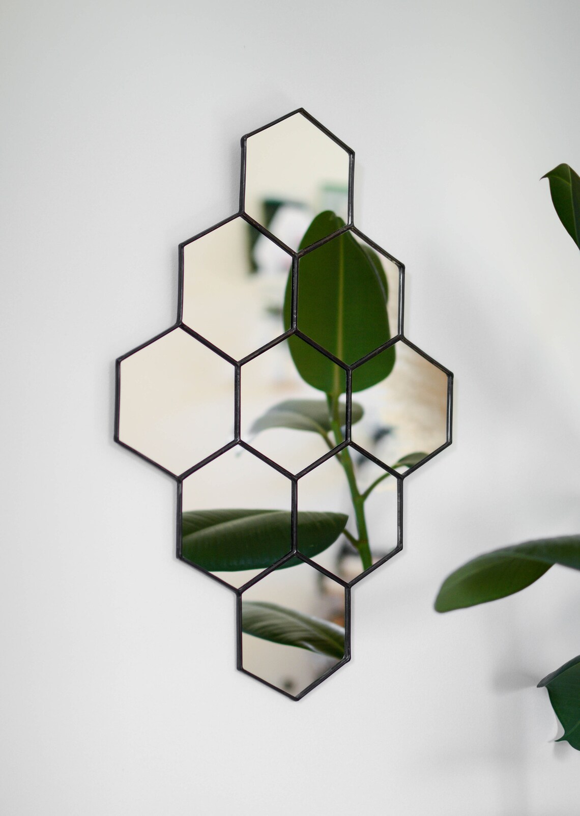 Honeycomb Mirror Geometric Mirror Wall Mirror Hexagon - Etsy