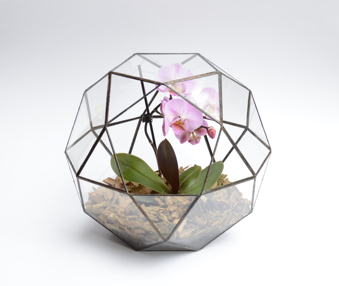 XXL Large Glass Terrarium, Terrarium, Geometric Terrarium, Stain Glass ...