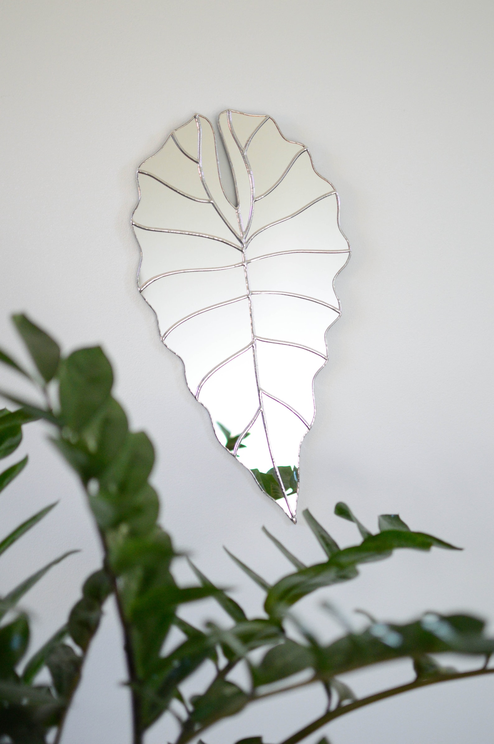 Alocasia Leaf Mirror Floor Mirror Modern Stain Glass Mirror - Etsy