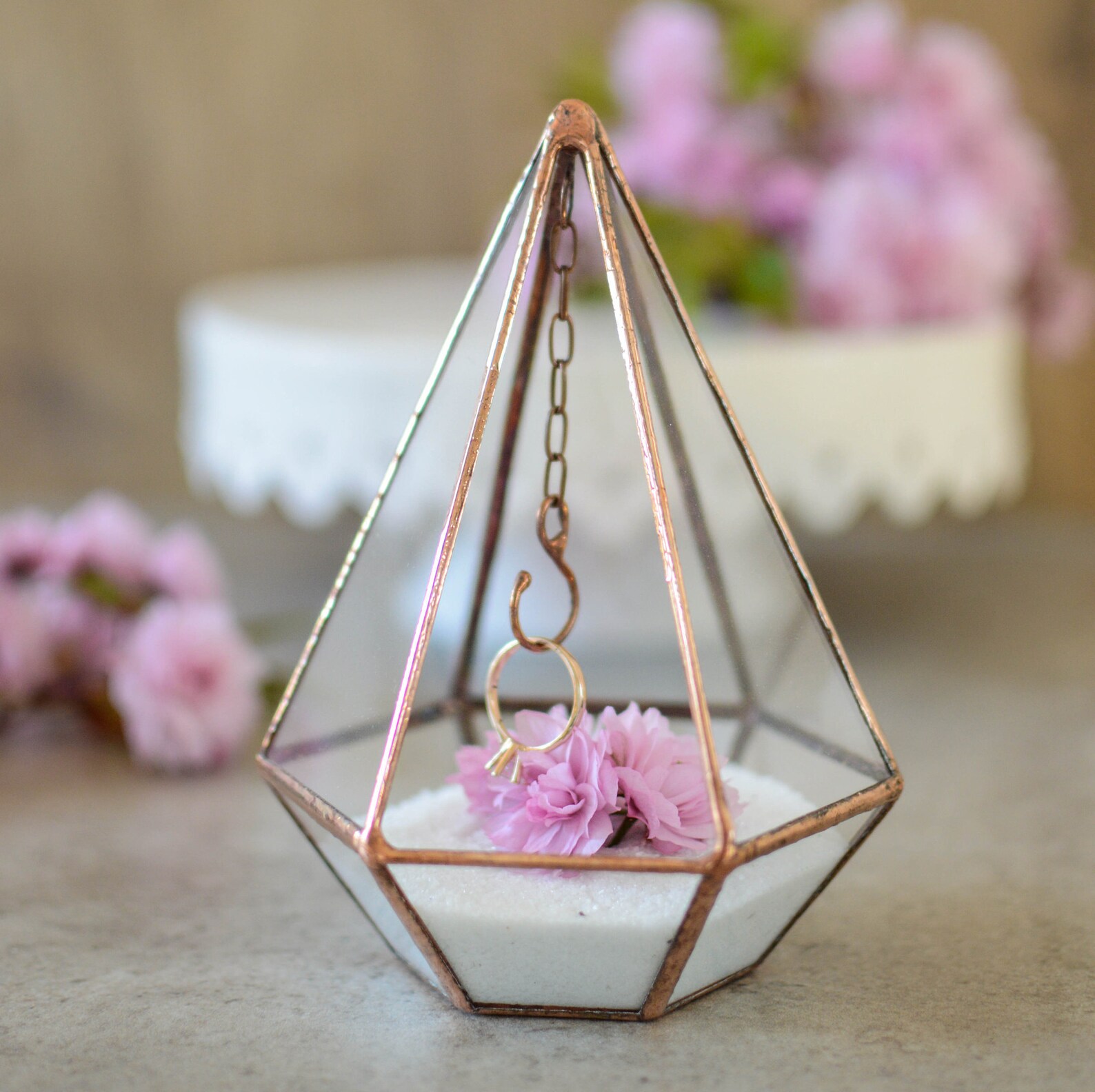 Wedding Ring Holder Glass Display Box Engagement Ring Box - Etsy