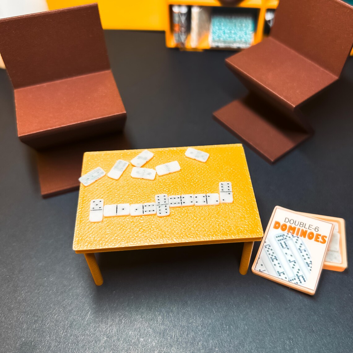Miniature Dominoes Set – 1:12 Scale Dollhouse Game With Box – 3D ...
