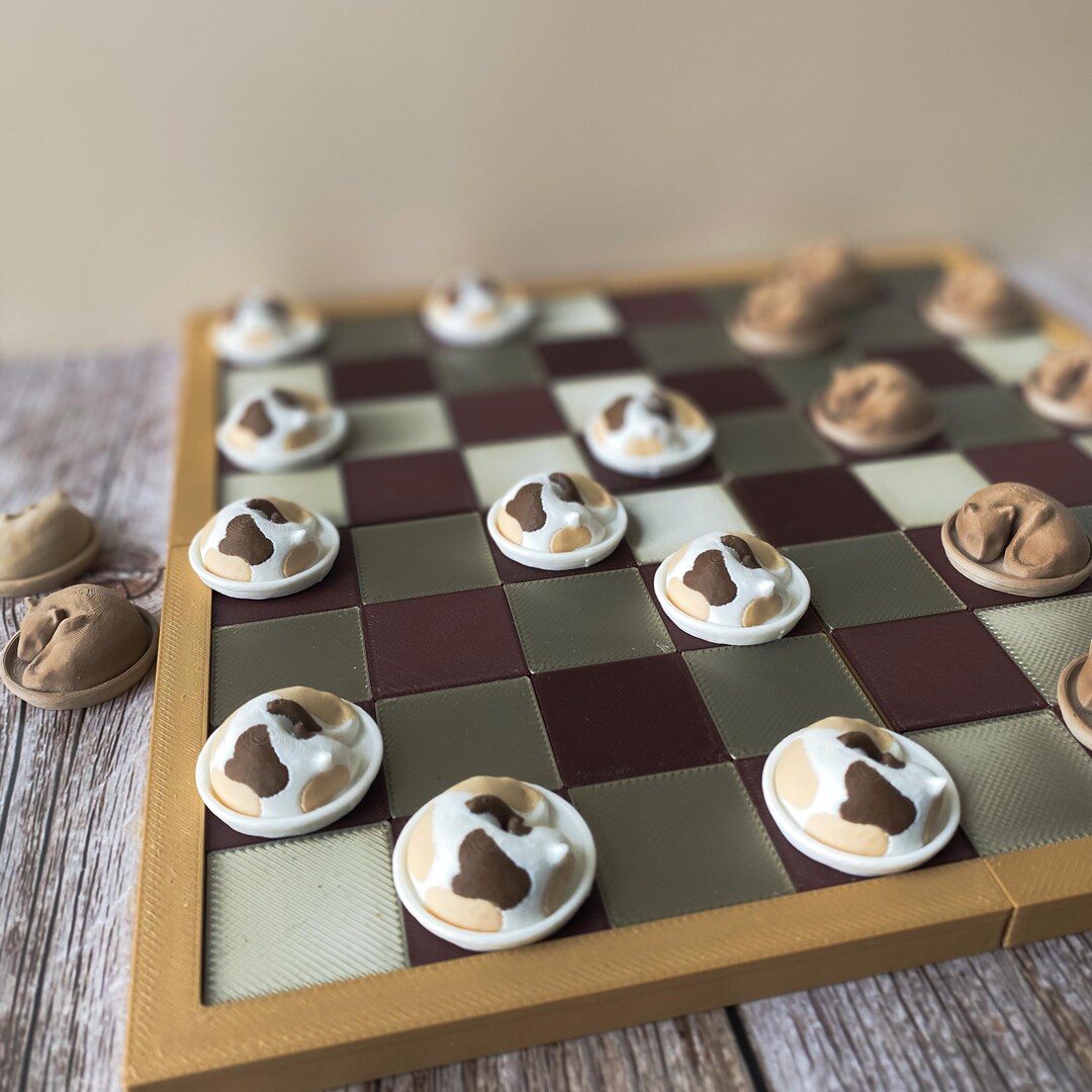 Cat Checkers Set - Themed Game Pieces - Etsy
