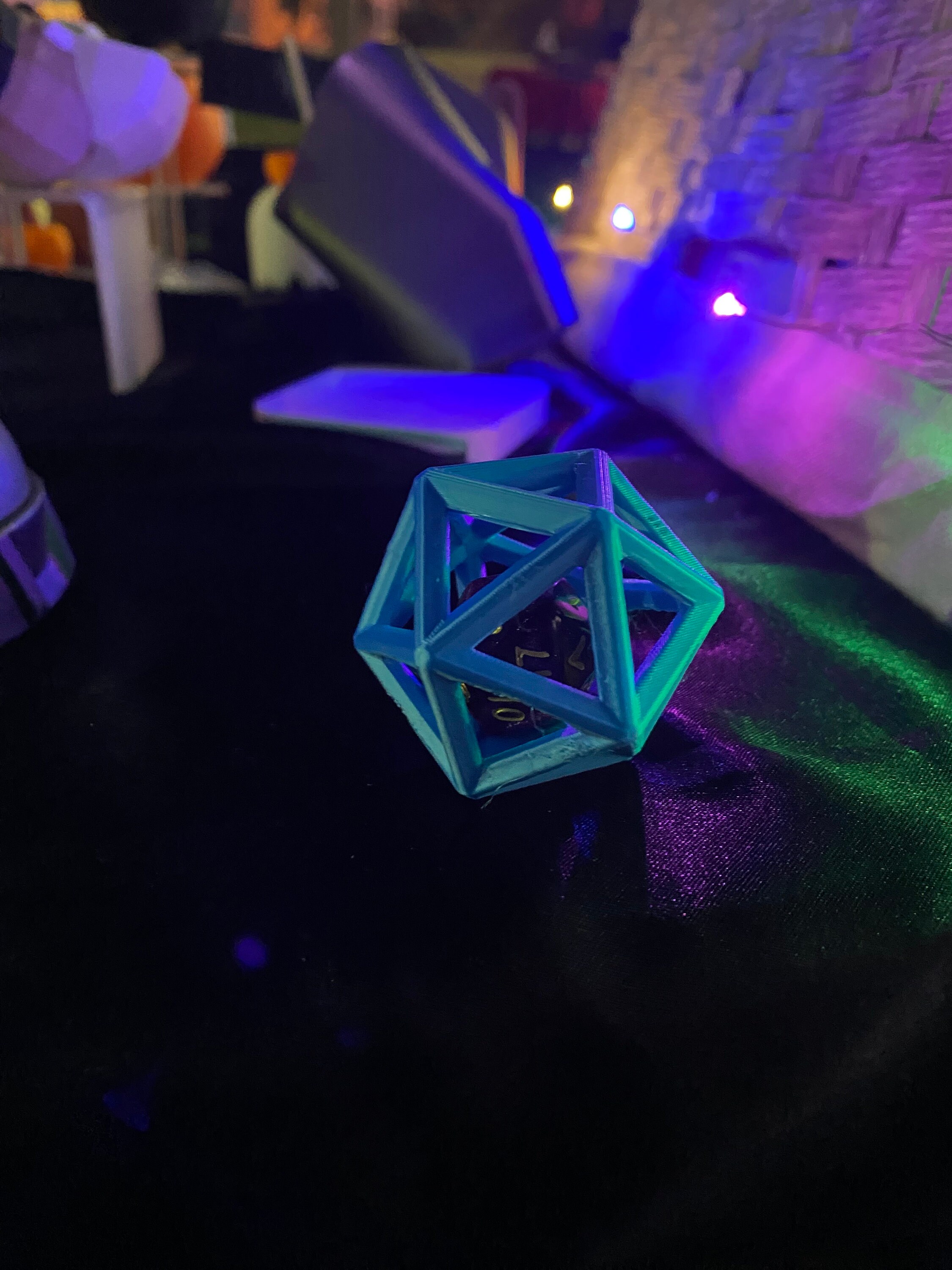 Wireframe D20 Dice Cage Dice Roller Fidget For Gamers Rpg Fans Etsy