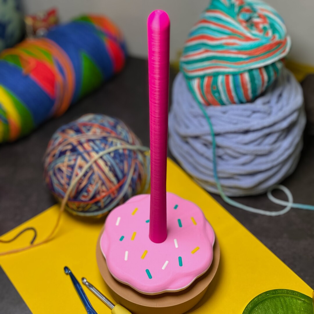 Cute Spinning Yarn Holder - Sweet Treat Yarn Dispenser With Weighted ...
