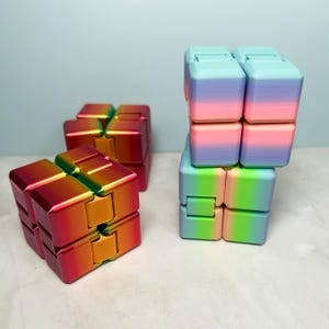 Rainbow Infinity Cube Fidget - 3D Printed in Colorful Gradients - Etsy