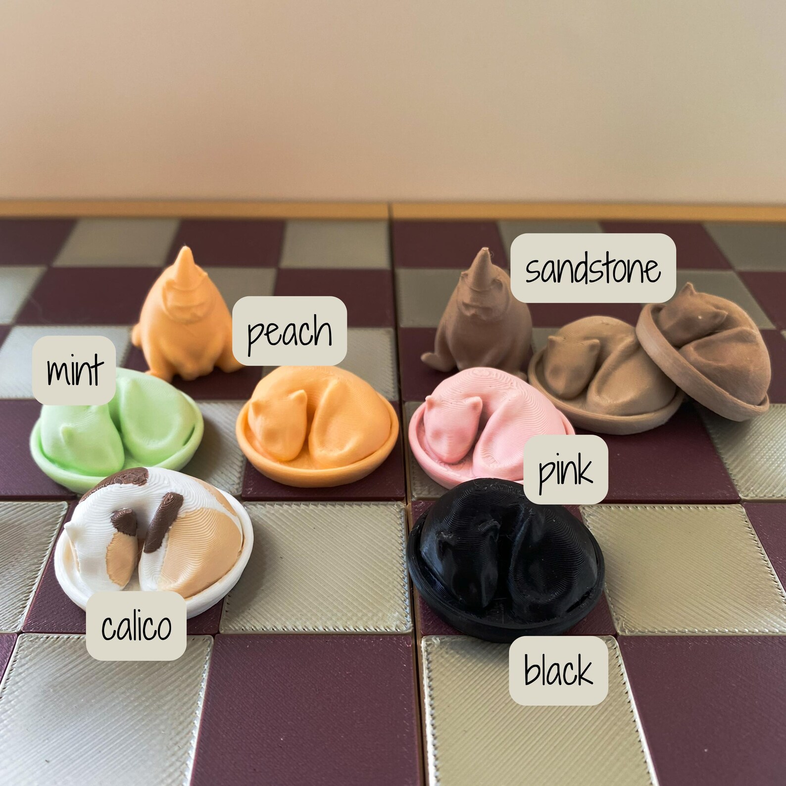 Cat Checkers Set - Themed Game Pieces - Etsy