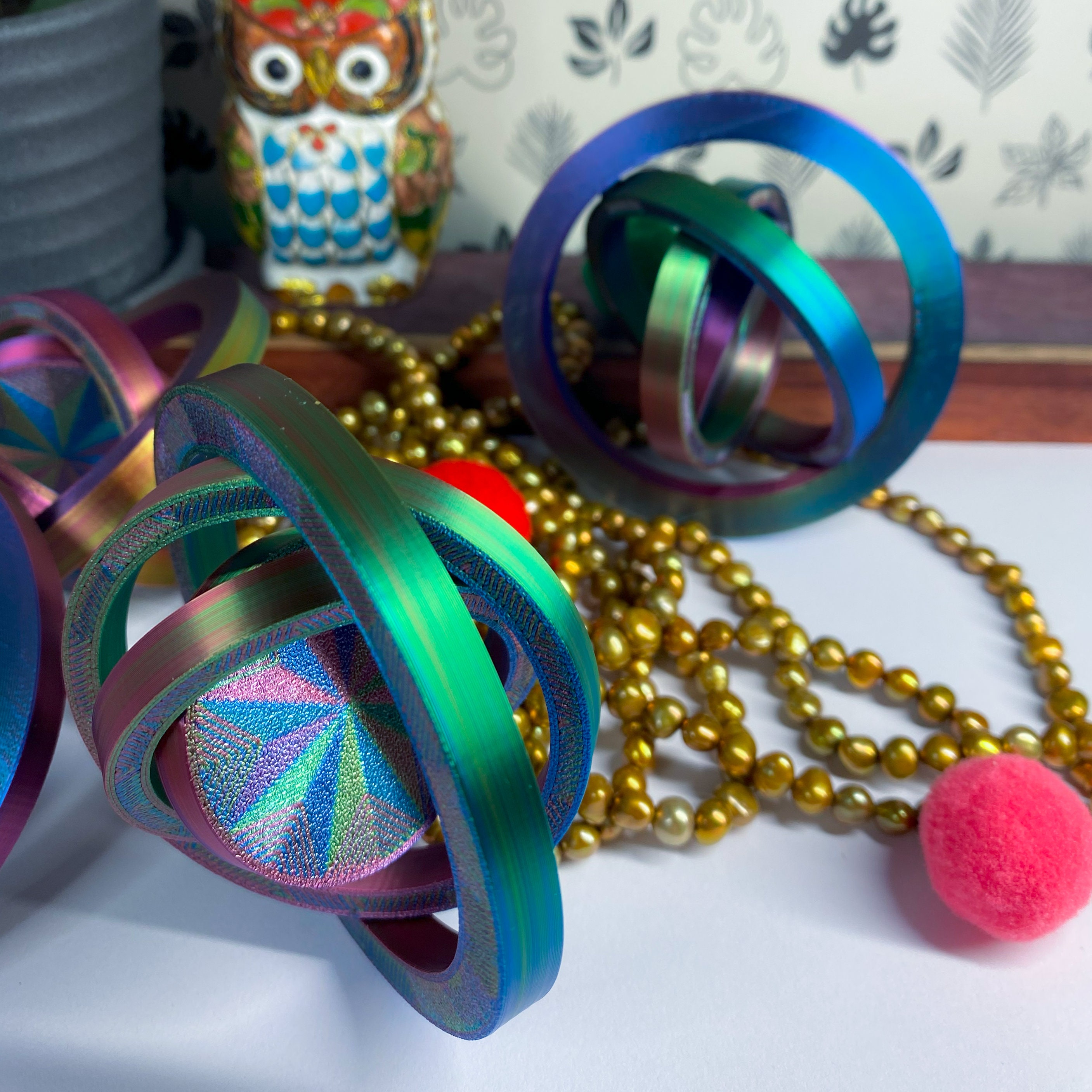 Tricolor Gyroscope Fidget - 3D Printed Quiet Spinner - Etsy
