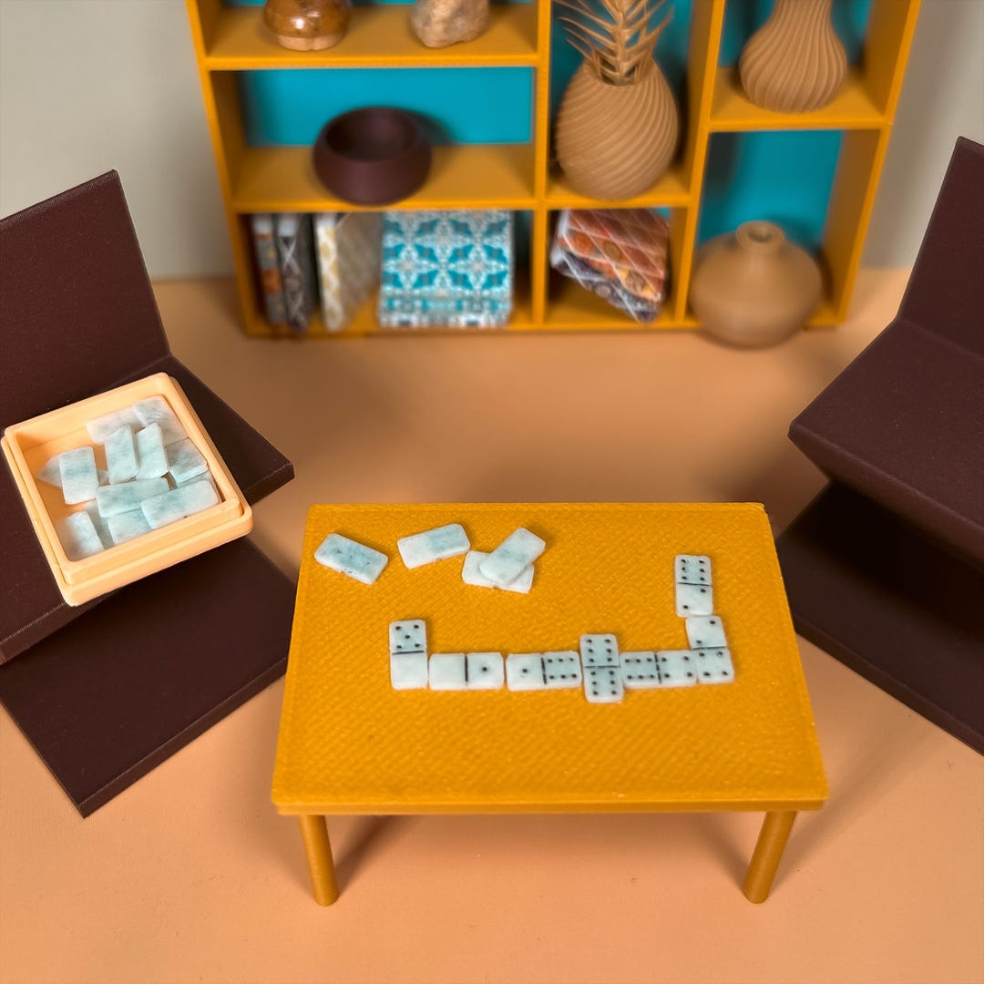 Miniature Dominoes Set – 1:12 Scale Dollhouse Game With Box – 3D ...