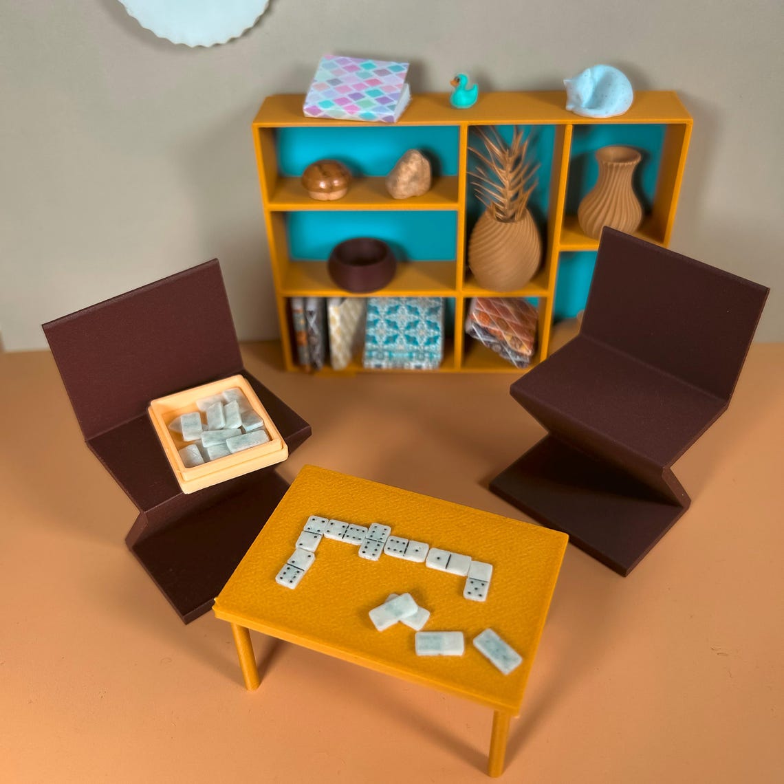Miniature Dominoes Set – 1:12 Scale Dollhouse Game With Box – 3D ...