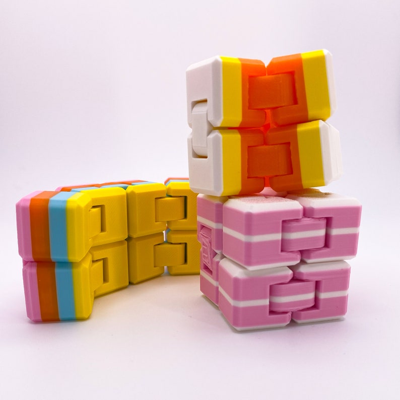 Candy Color Infinity Cube Silent Fidget Toy Colorful Candycore Stress ...