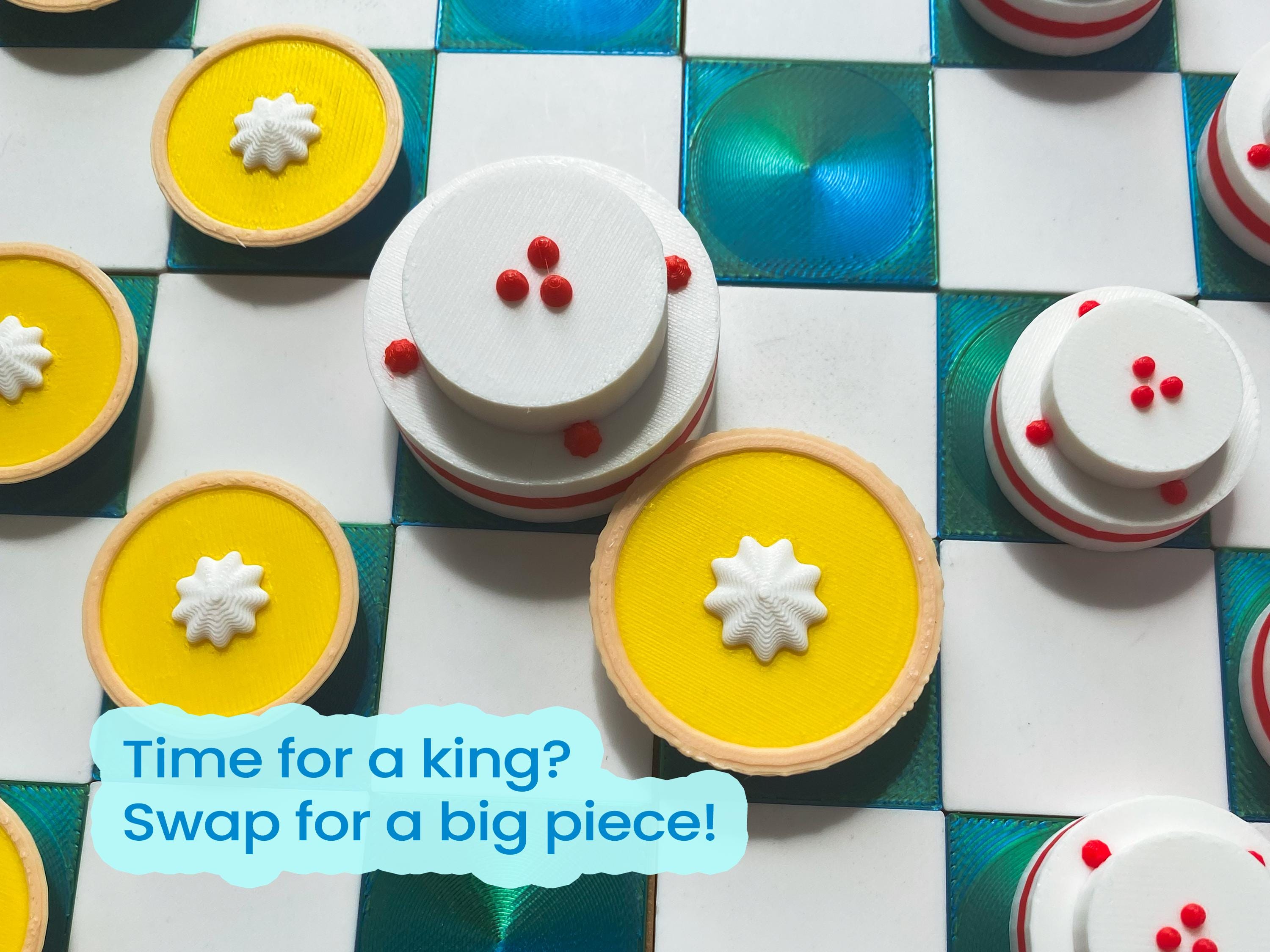 Cake and Pie Checkers - Mini 3D Printed Food Game Pieces - Etsy