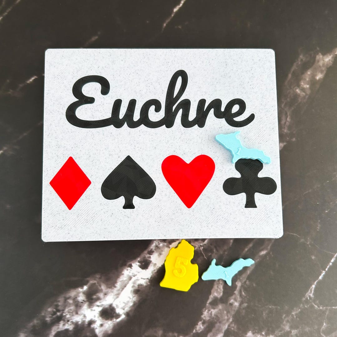 Euchre Storage Box With Personalized State Tokens - Includes Trump Marker, Scoring Tokens ...