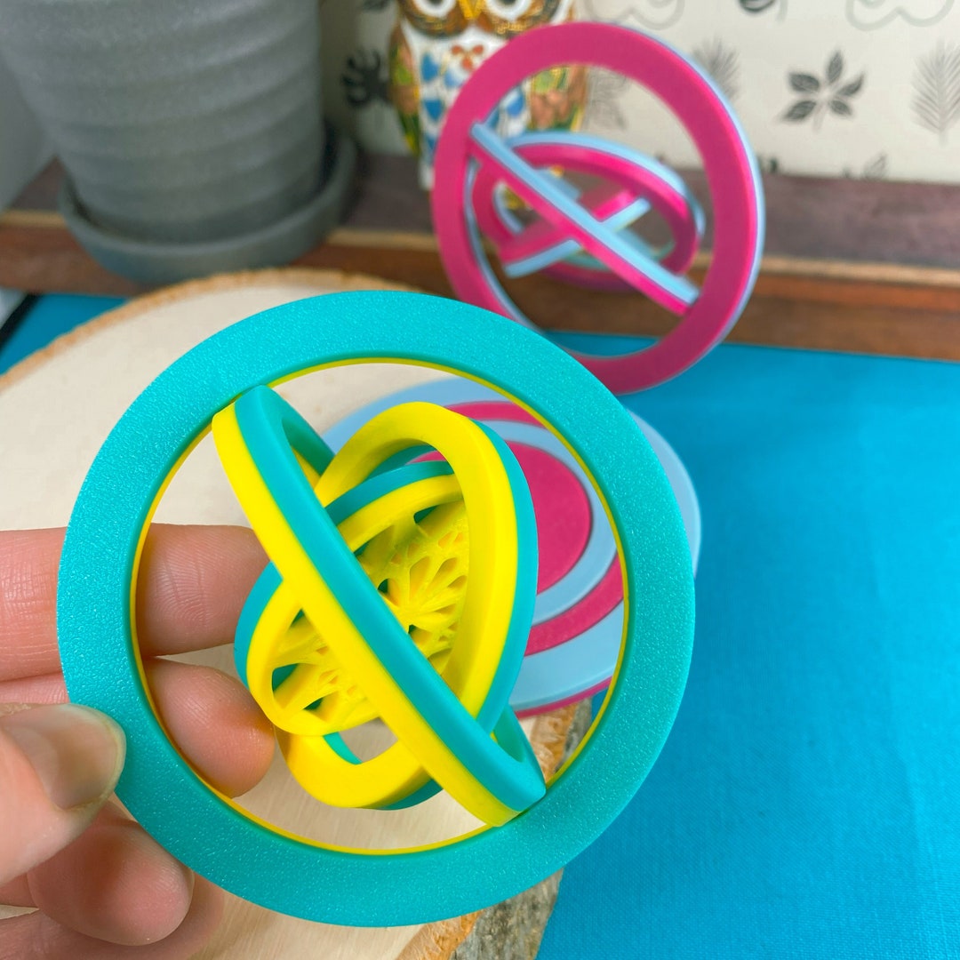 Two-color Gyroscope Coin Fidget Spinner - Quiet 3D Printed Fidget Toy ...