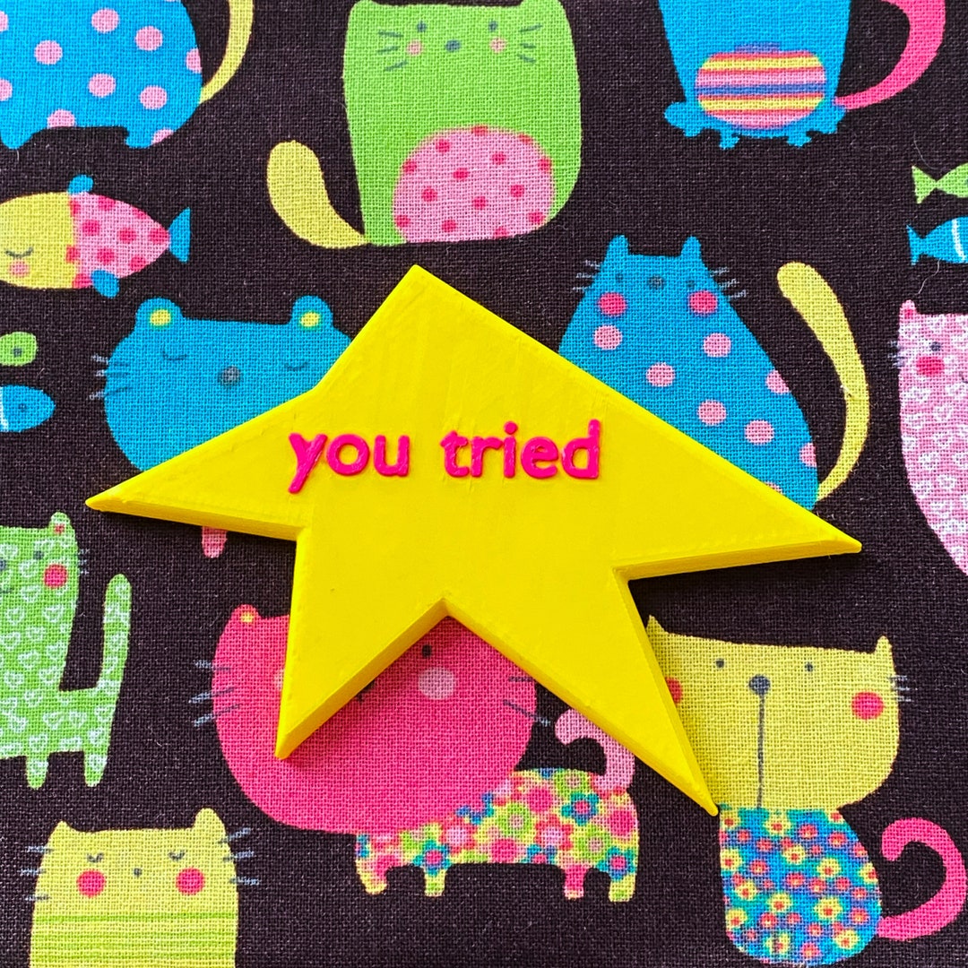 Funny Magnet - YOU TRIED Gold Star - 3D Printed Fail Magnet - Etsy