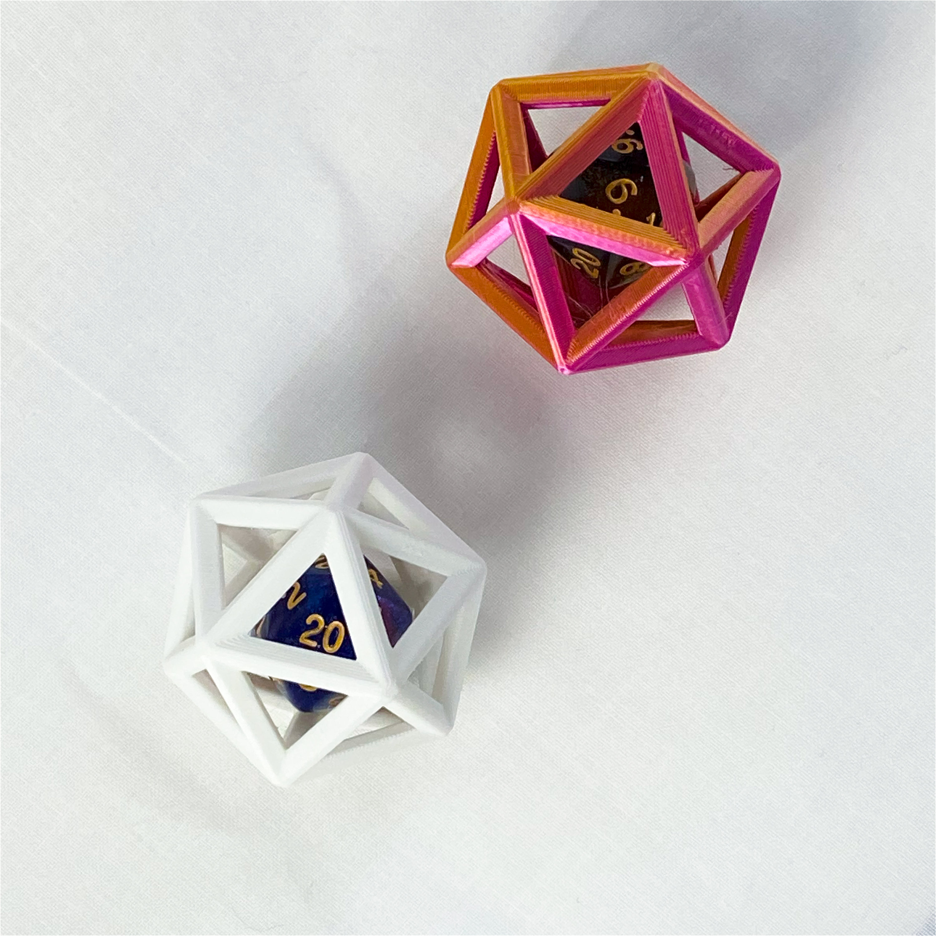 Wireframe D20 Dice Cage Dice Roller Fidget For Gamers Rpg Fans Etsy 
