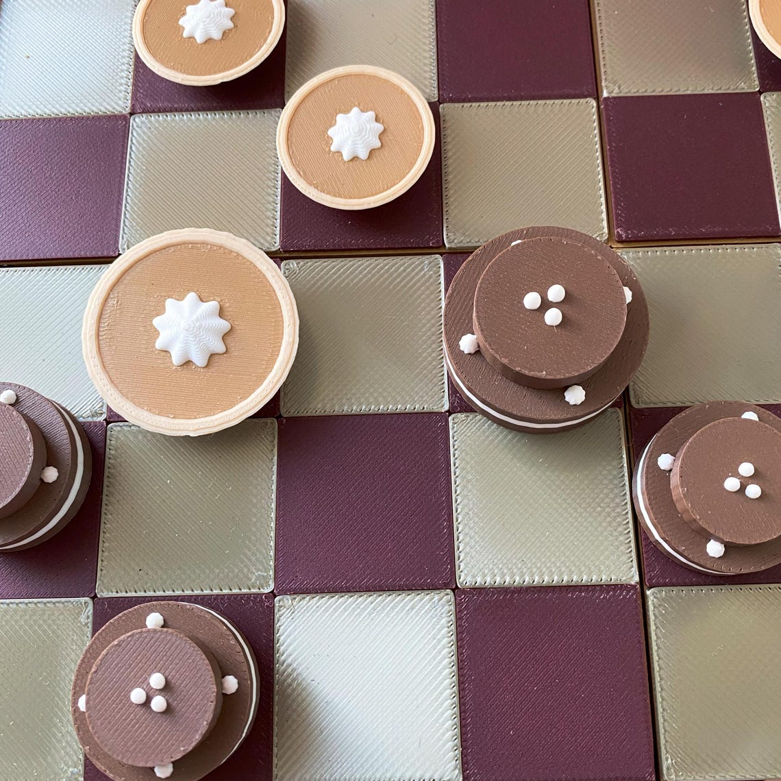 Cake and Pie Checkers - Mini 3D Printed Food Game Pieces - Etsy
