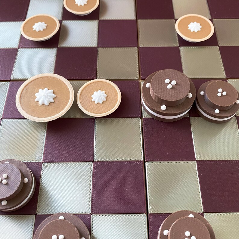 Cake and Pie Checkers - Mini 3D Printed Food Game Pieces - Etsy