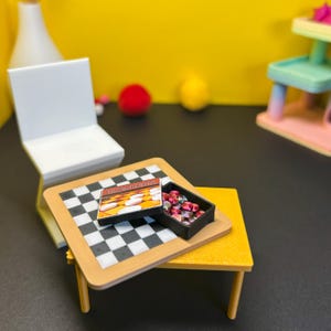 1:12 Scale Checkers Set With Board - Miniature Checkers Set for ...