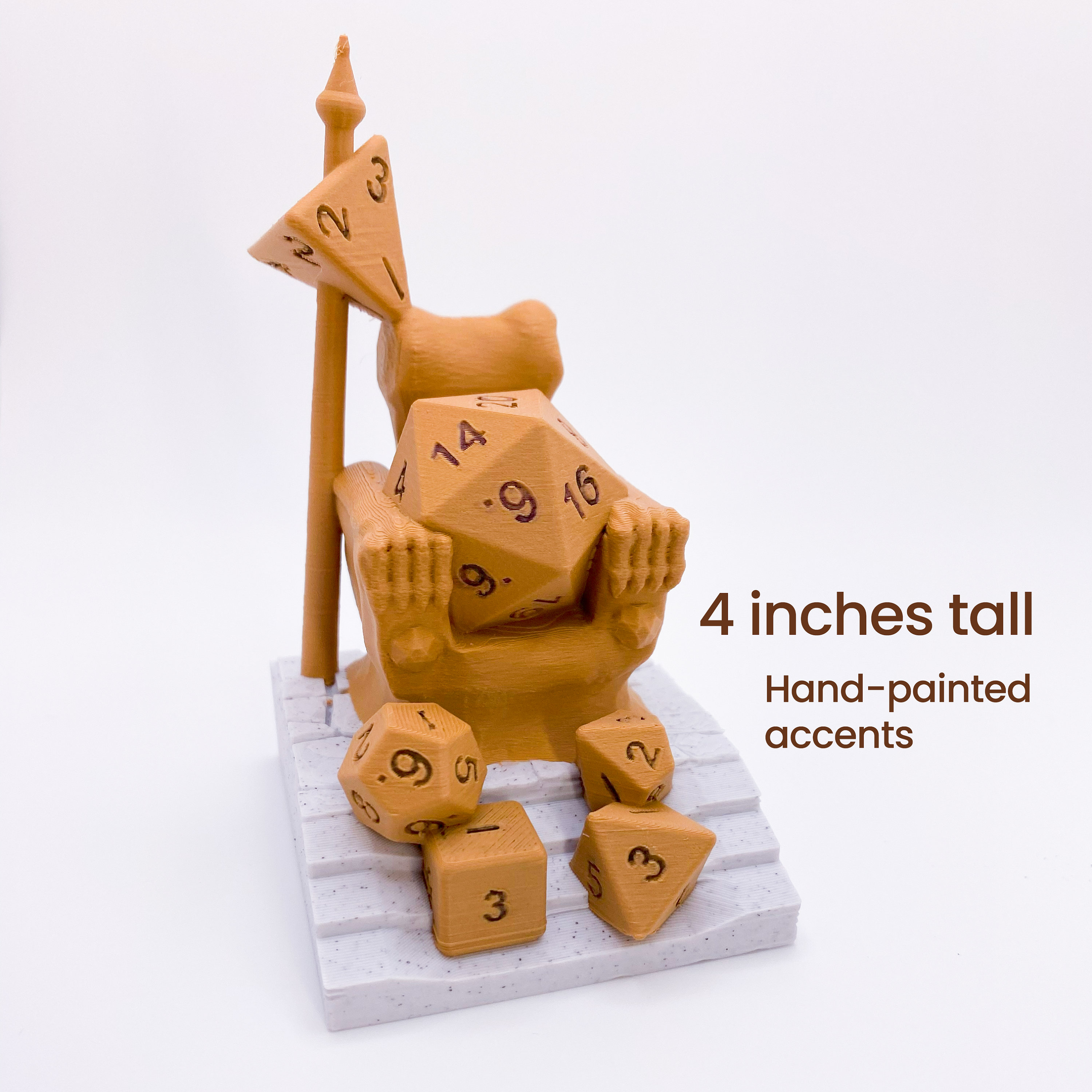 Dice King Figure 3D Printed With Hand-painted Accents Inspiration Token ...
