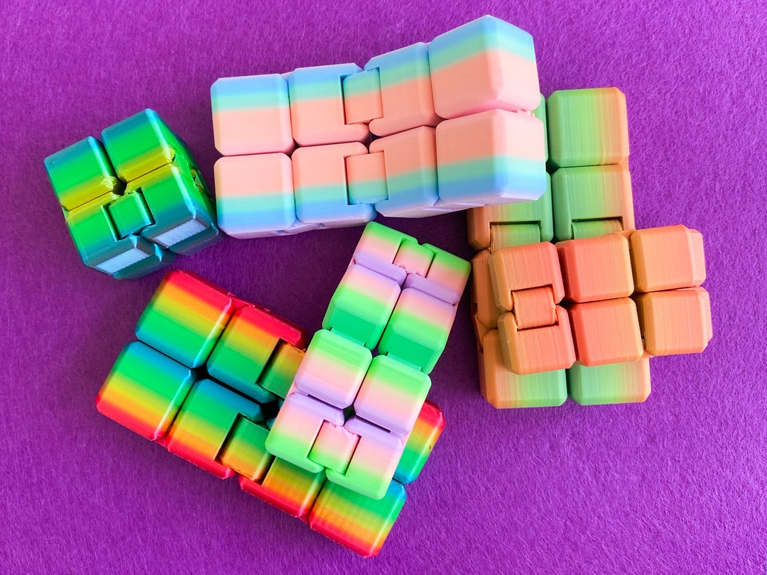 Rainbow Infinity Cube Fidget - 3D Printed in Colorful Gradients - Etsy