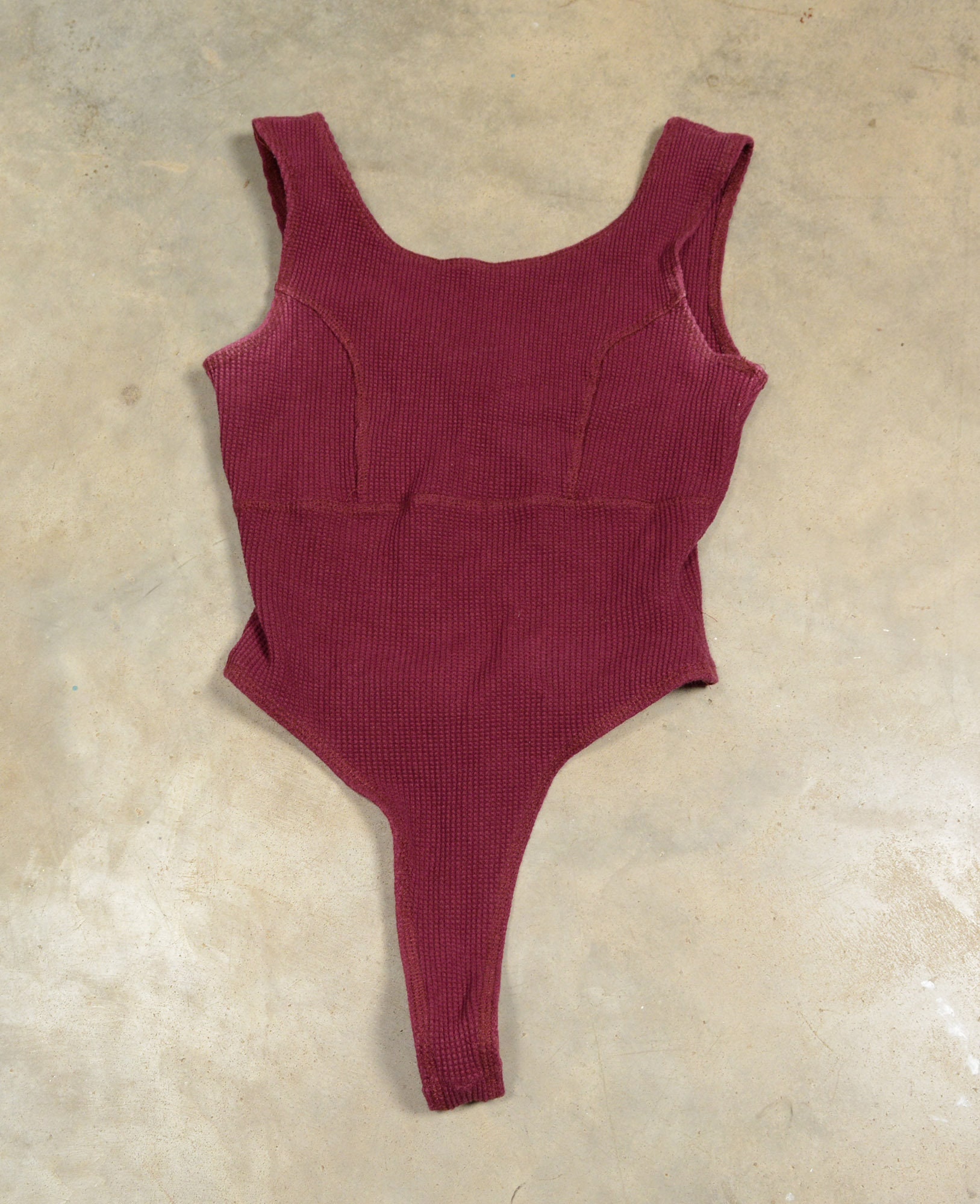 Women Vintage Thong Bodysuit La Workout One Piece Leotard 80s 90s