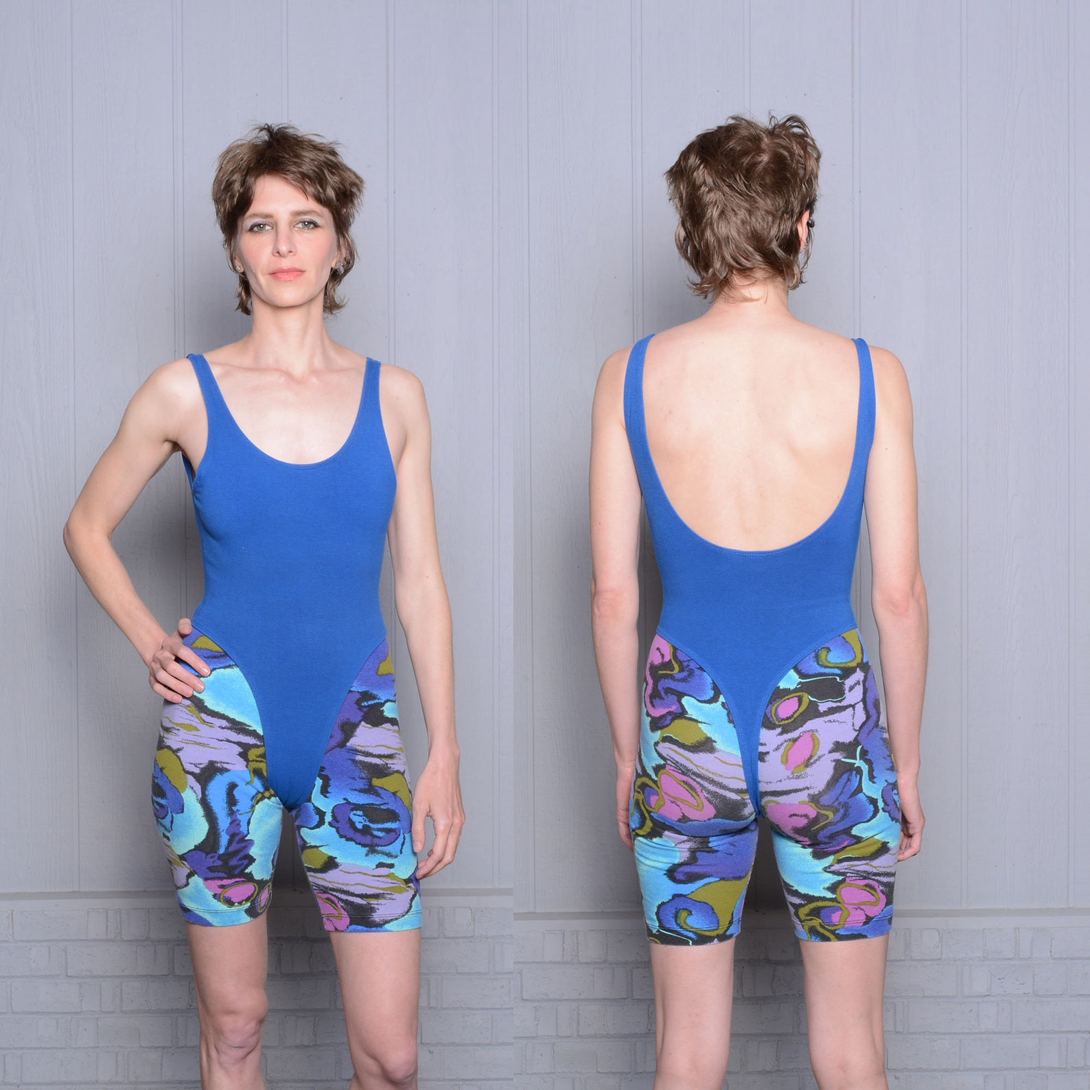 Vintage Thong Bodysuit One Piece Leotard 80s 90s Workout Wear Aerobics ...