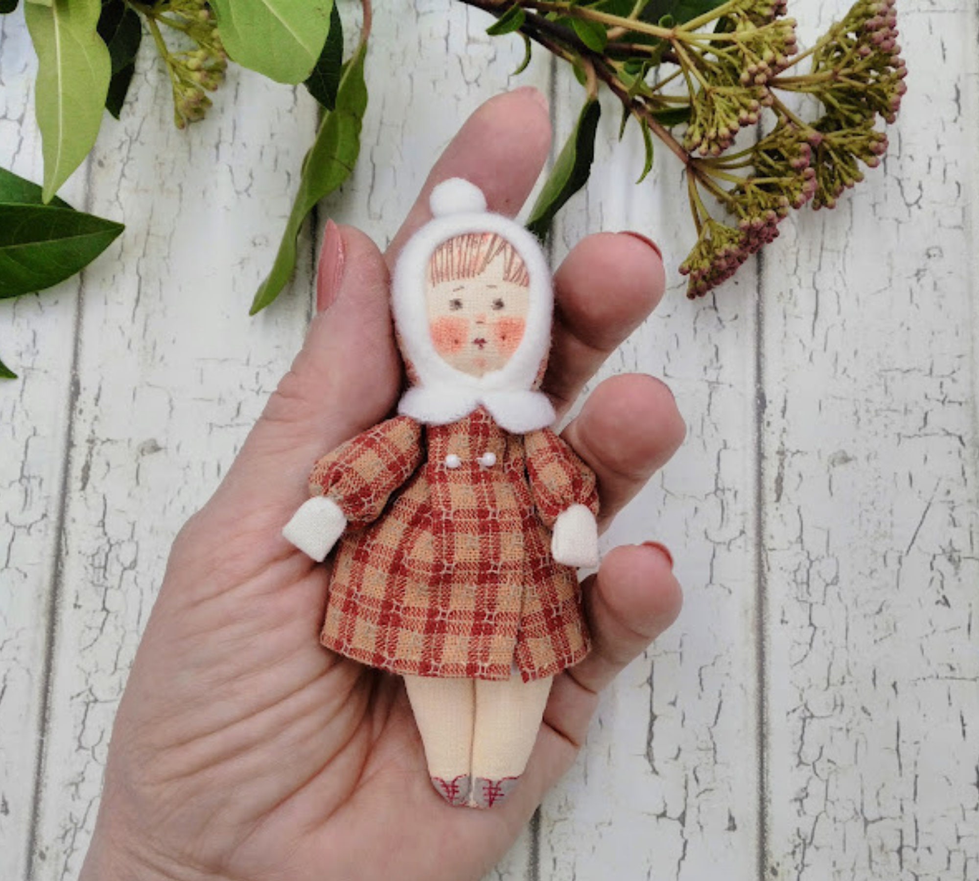 PDF Pattern, Cloth Doll Pattern - Young Lady in Coat. Soft Doll Pattern ...