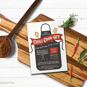 Chili Cook off Party Invitation Printed or Printable Soup - Etsy