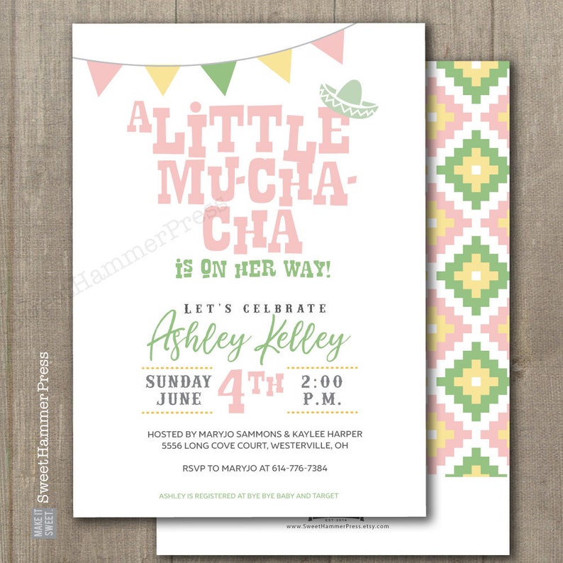 A Little Muchacha or Muchacho Baby Shower Invitation Printable - Etsy