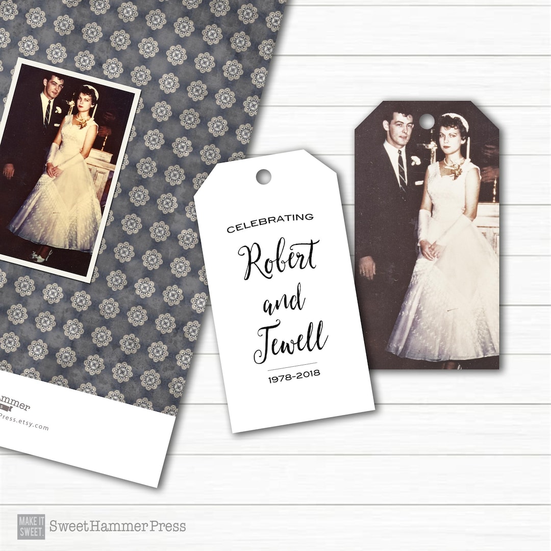 Gift Tags With Photo / Anniversary Party Gift Tags Wedding Photo Gift ...