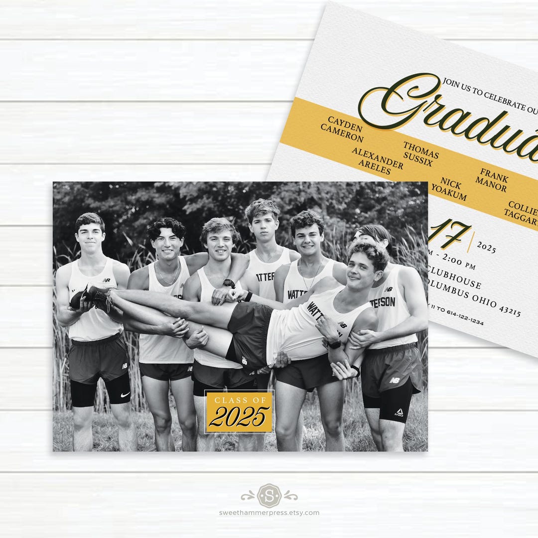 Group Graduation Party Invitation, Group Grad Party, Grad Announcement ...