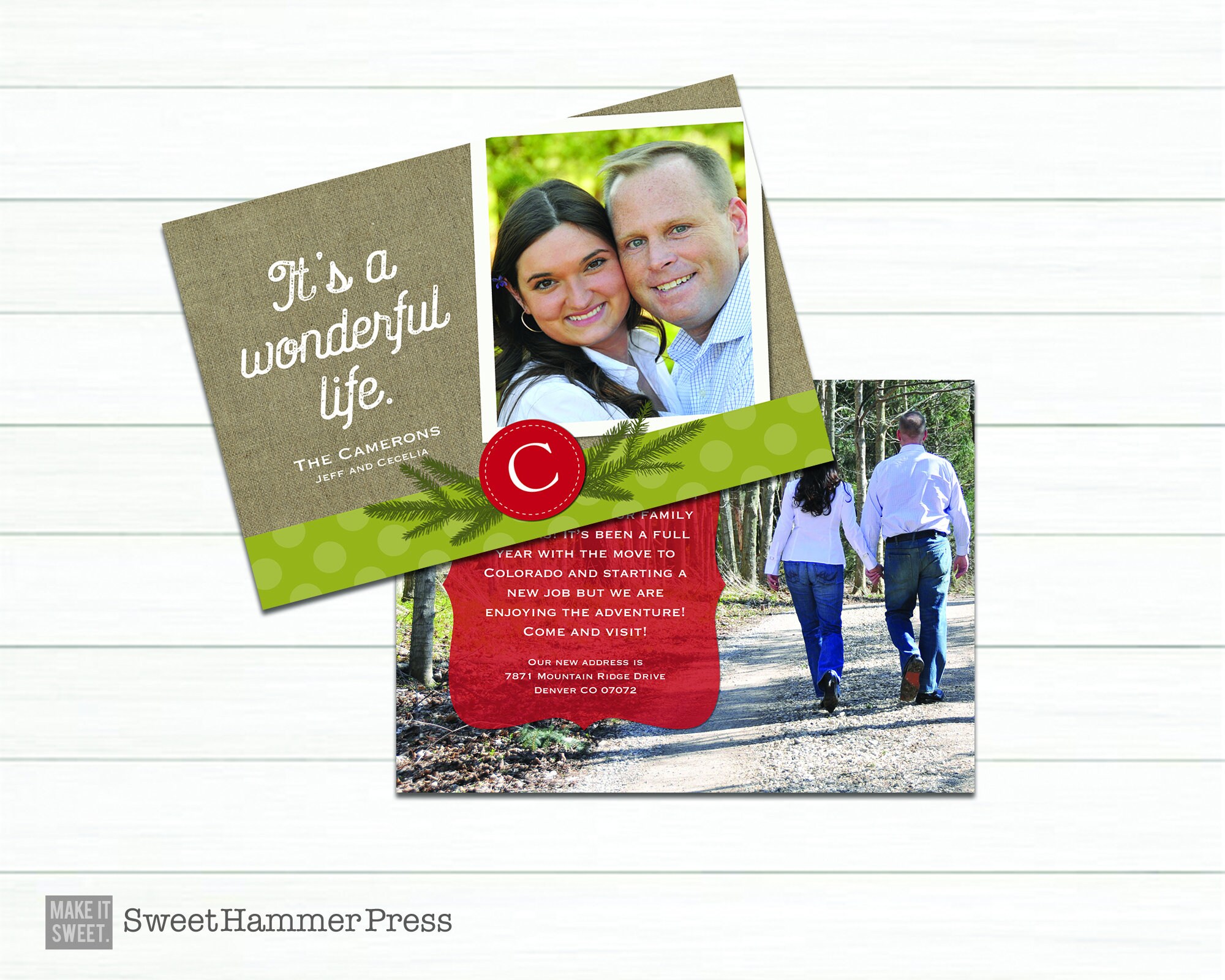 Custom Designed Christmas Card With Photos - Custom Holiday Card Design ...